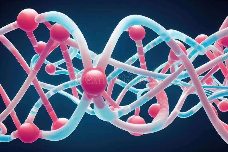 Chromosomal and Genetic Bonds of Molecule Closeup and Atoms in ...