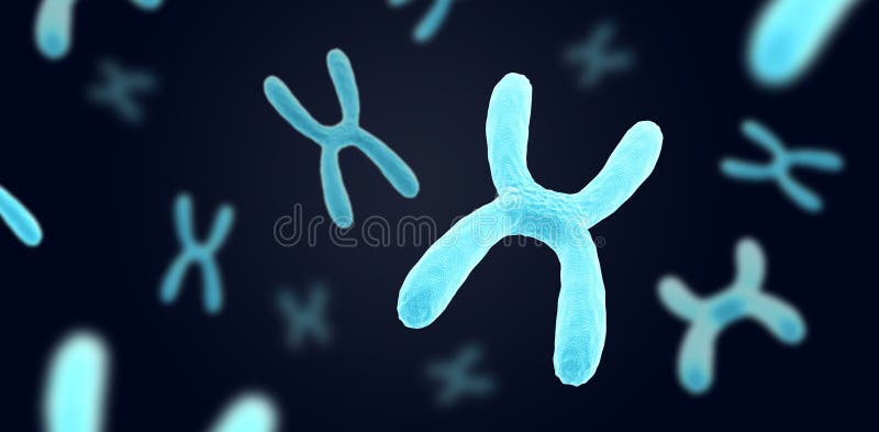 Chromosome on Dark Background. Blue Color Stock Illustration ...
