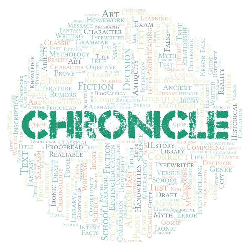 Chronicle Typography Word Cloud Create with the Text only Stock ...