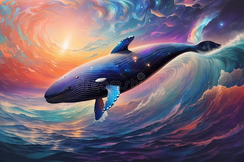 Chronicles of the Cosmic Leviathan Stock Image - Image of whale ...