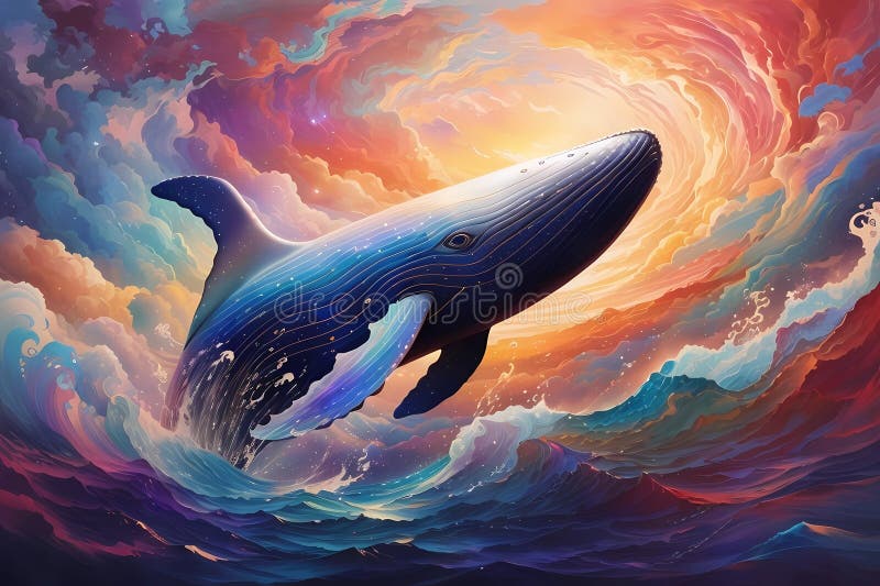 Chronicles of the Cosmic Leviathan Stock Image - Image of whale ...