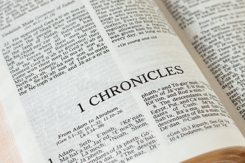 1 Chronicles Open Holy Bible Book Old Testament Scripture Close-up ...
