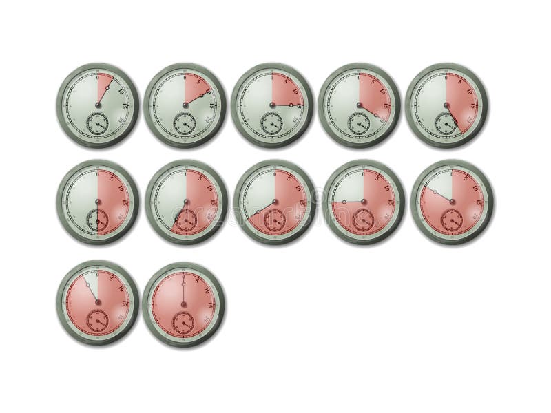 Chrono Timer Stopwatch Clocks Stock Illustration - Illustration of ...