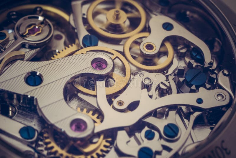 Chronograph Mechanical Watch Movement Stock Image - Image of watch ...