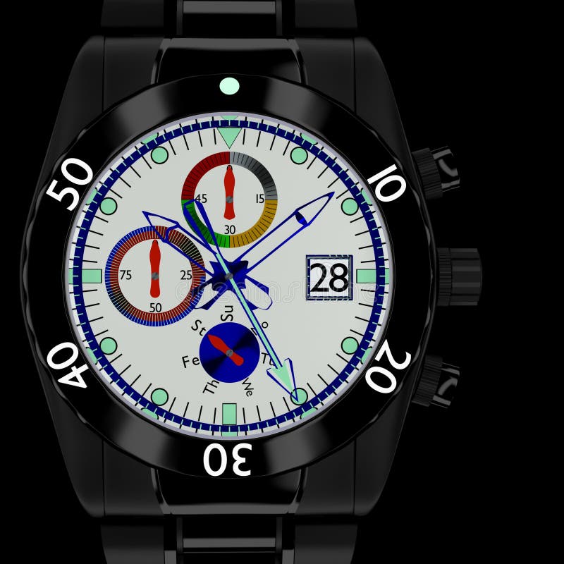 Chronograph Watch. stock illustration. Illustration of abstract - 38721375