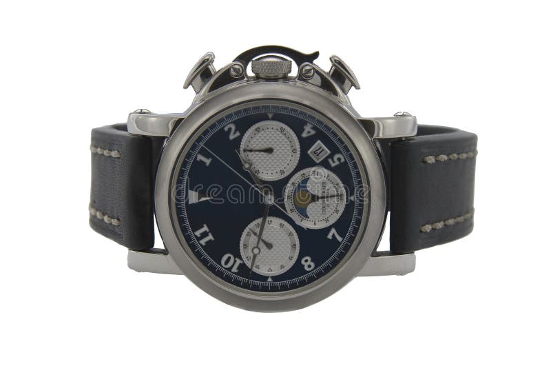 Chronograph Watch In White Background Picture. Image: 8136329