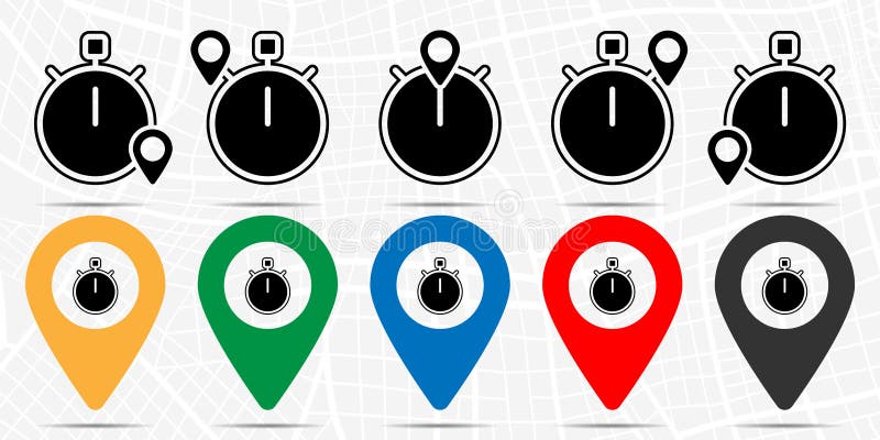 Time Location Icon Stock Illustrations – 19,401 Time Location Icon ...