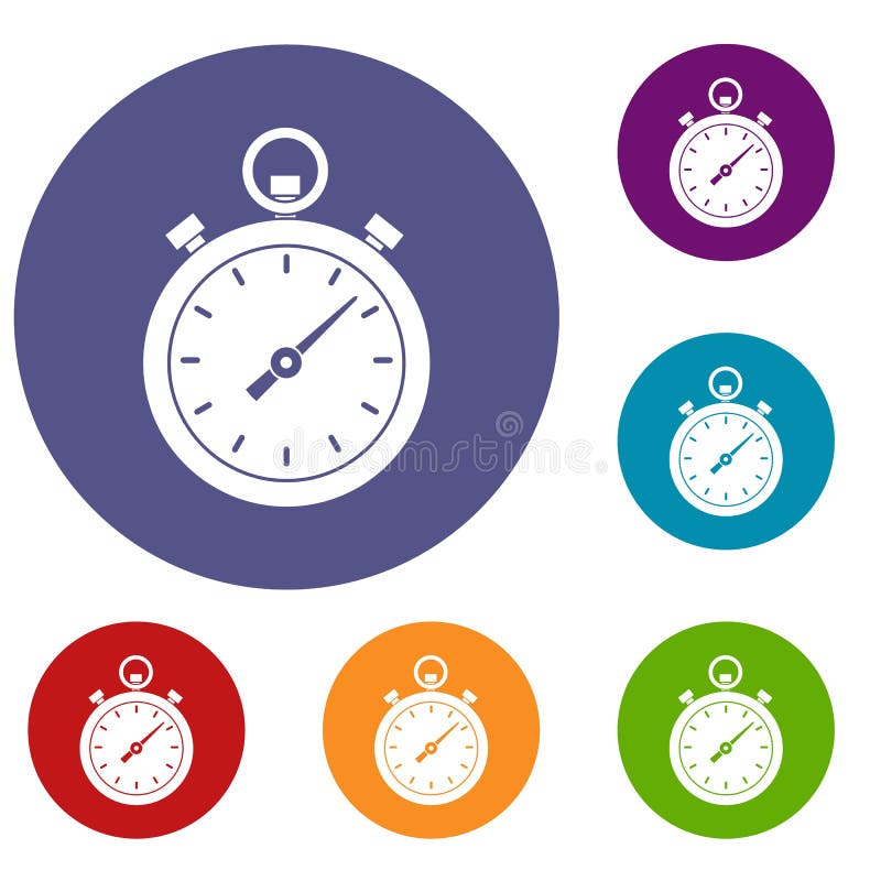 Chronometer icons set stock vector. Illustration of countdown - 96491139