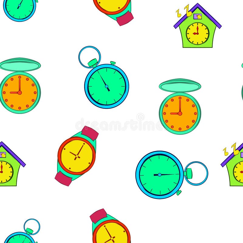 Chronometer Pattern, Cartoon Style Stock Illustration - Illustration of ...