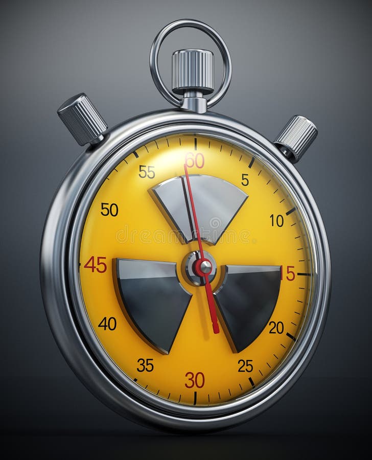Chronometer with Radiation Icon. Nuclear War Countdown Concept Stock ...