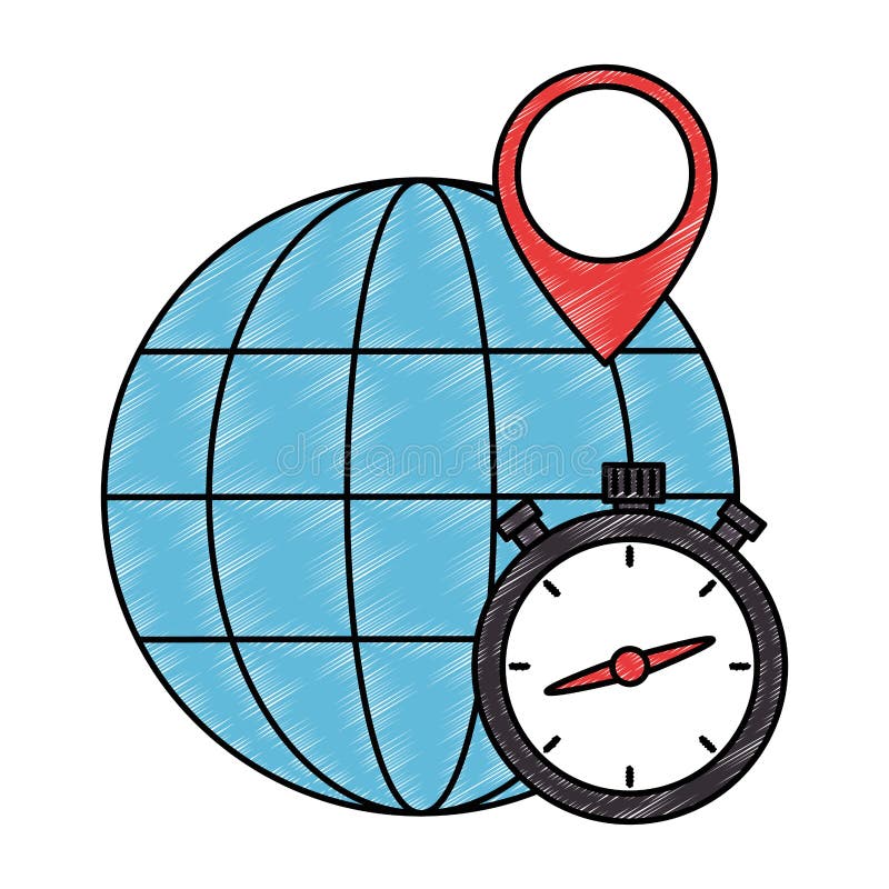 Chronometer Timer with Planet Stock Illustration - Illustration of ...