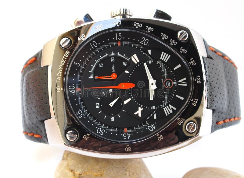 Chronometer Watch Over White Background Stock Image - Image of ...