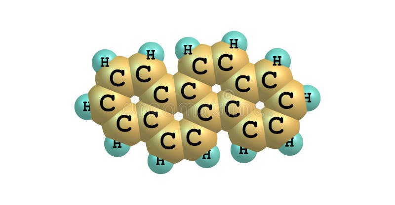 Anthracene Moleculaire Structuur Op Witte Achtergrond Stock Illustratie ...