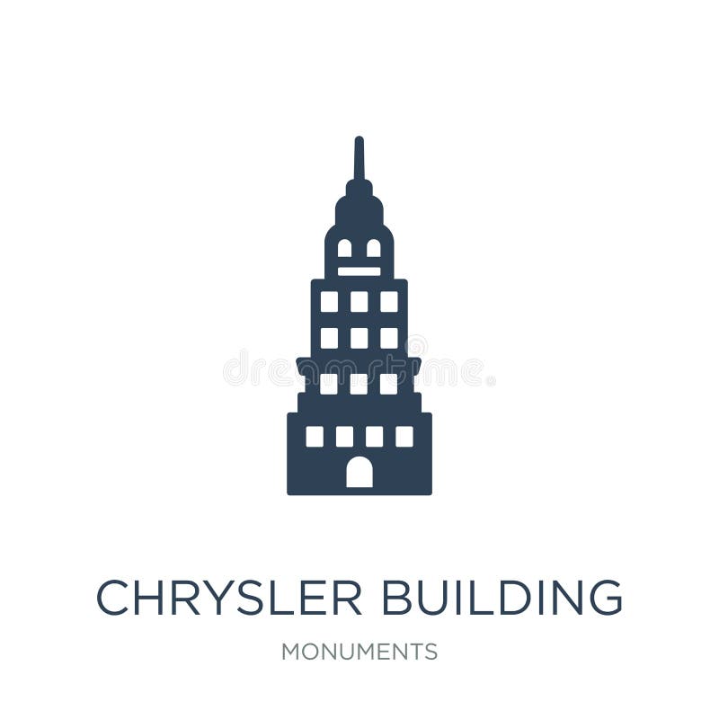Chrysler Building Icon in Trendy Design Style. Chrysler Building Icon ...