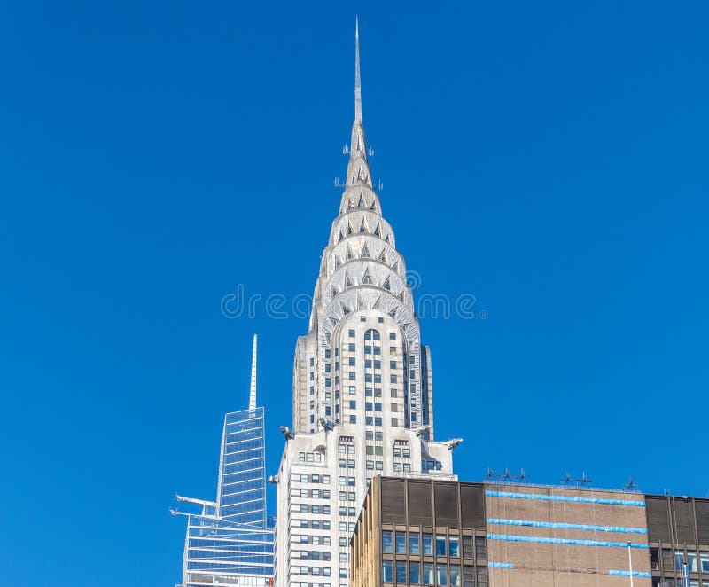 Chrysler Building with Summit One Skyscraper on the Background Stock ...