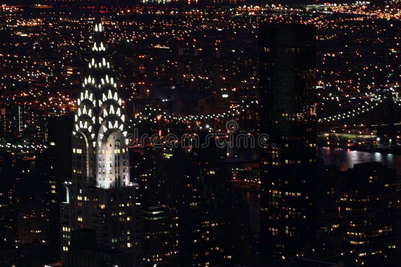 Chrysler Building Top by Night Editorial Image - Image of landmark ...