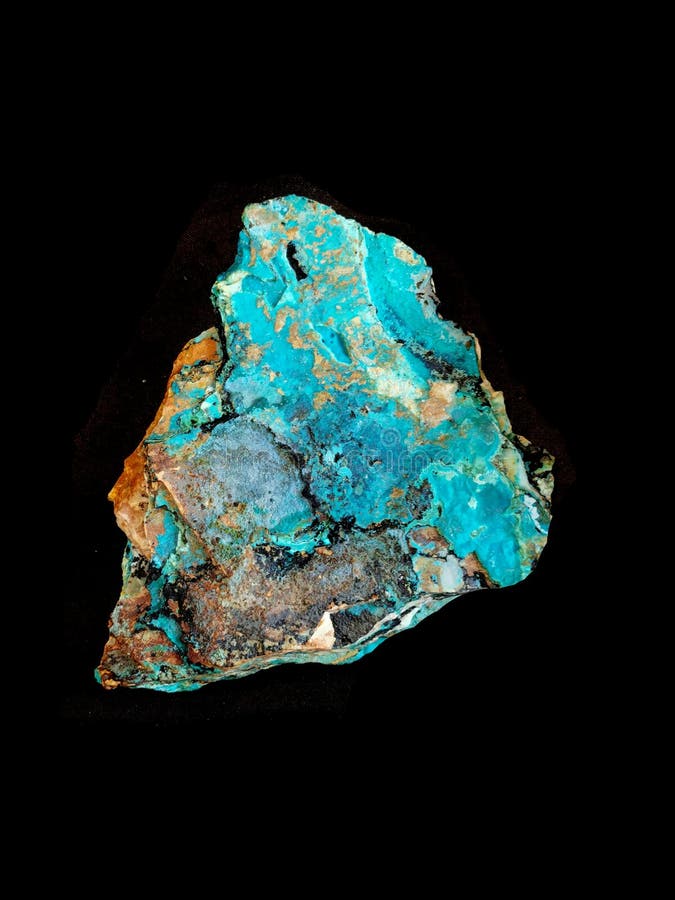 Chrysocolla Mineral Isolated Stock Image - Image of marble, geology ...