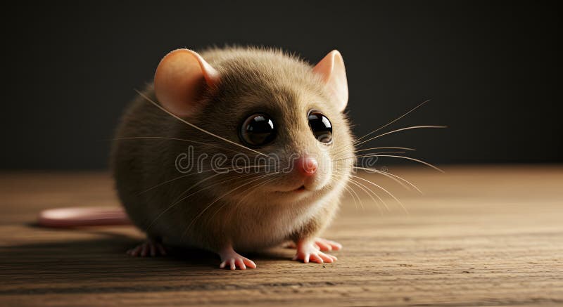 A Chubby Adorable Mouse with Big Eyes and Folded Paws Stock ...