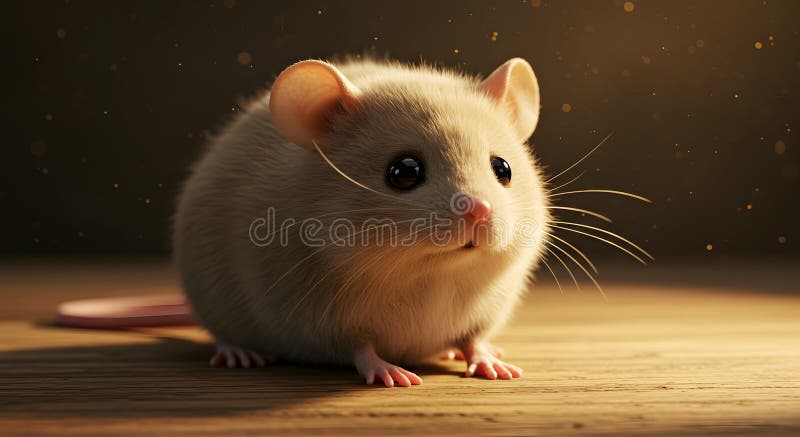 A Chubby Adorable Mouse with Big Eyes and Folded Paws Stock ...