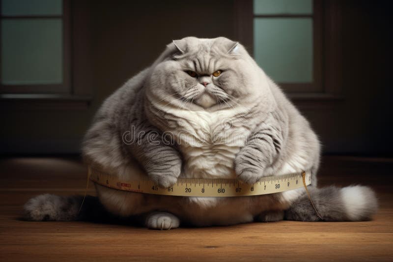 Chubby Cat with Measuring Tape Stock Image - Image of measuring ...