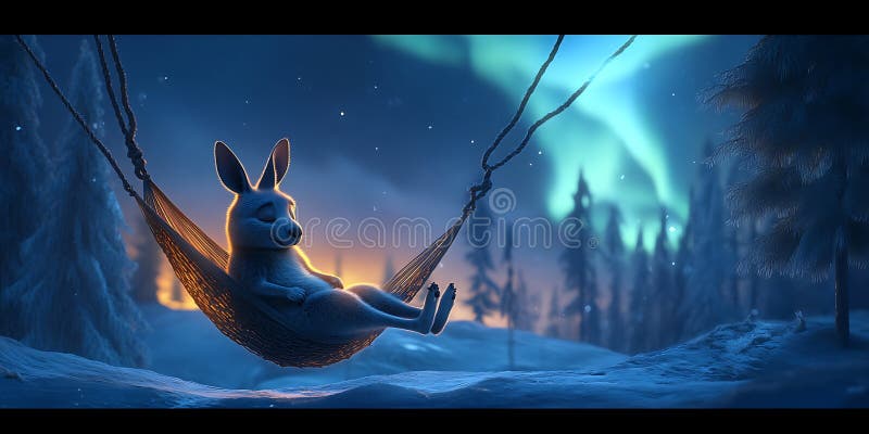 Chubby Kangaroo in a Tiny Hammock Swinging in the Breeze Wallpaper ...