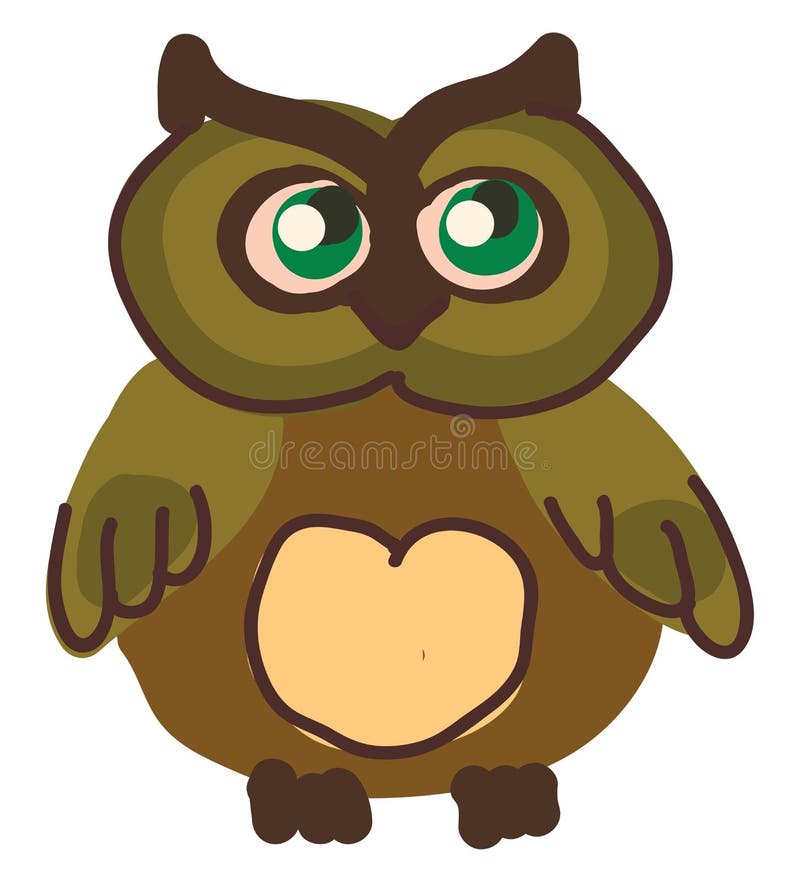 A Chubby Owl Vector or Color Illustration Stock Vector - Illustration ...