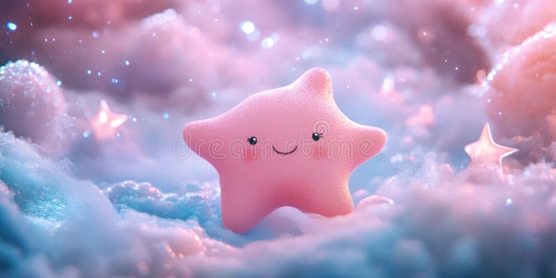A Chubby Star-Shaped Creature Floating in Space for Whimsical Cosmic ...