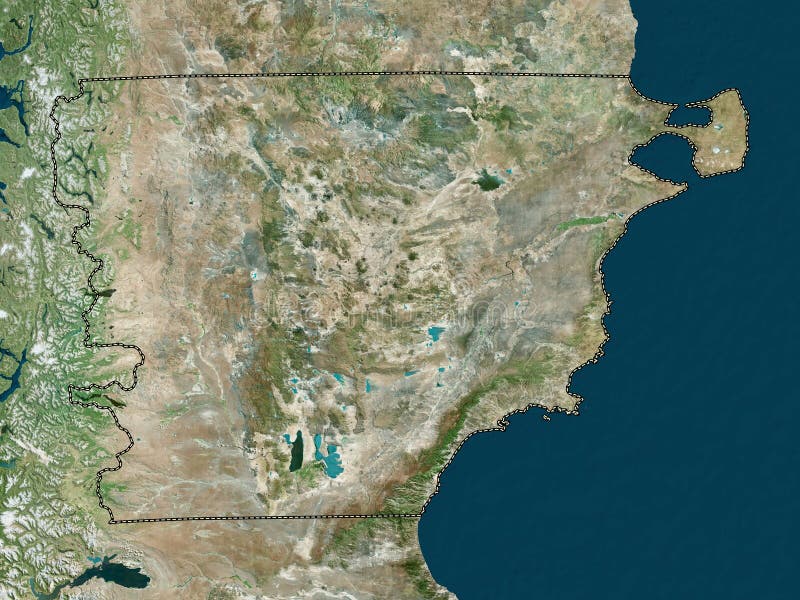 Chubut, Argentina. High-res Satellite. No Legend Stock Illustration ...