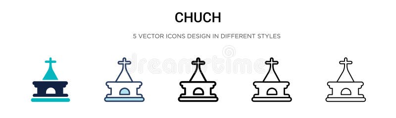Chuch Icon in Filled, Thin Line, Outline and Stroke Style. Vector ...