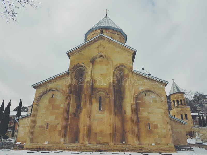 Chuch stock photo. Image of georgia, snow, chuch, parish - 95682016