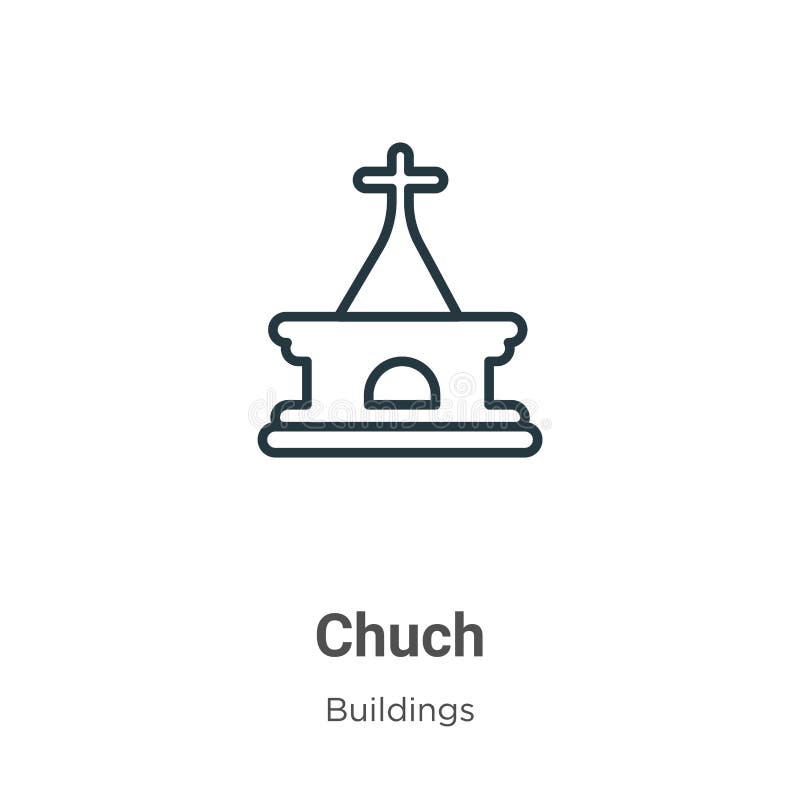 Linear Chuch Icon from Buildings Outline Collection. Thin Line Chuch ...