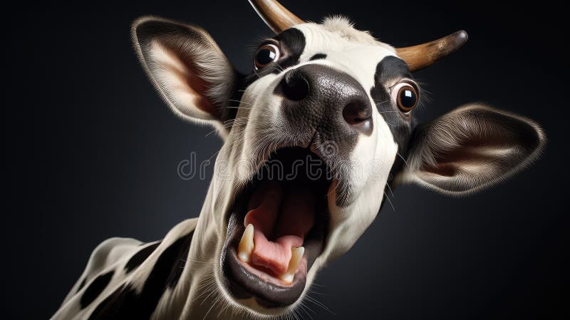 Chuckle funny cow stock illustration. Illustration of entertaining ...