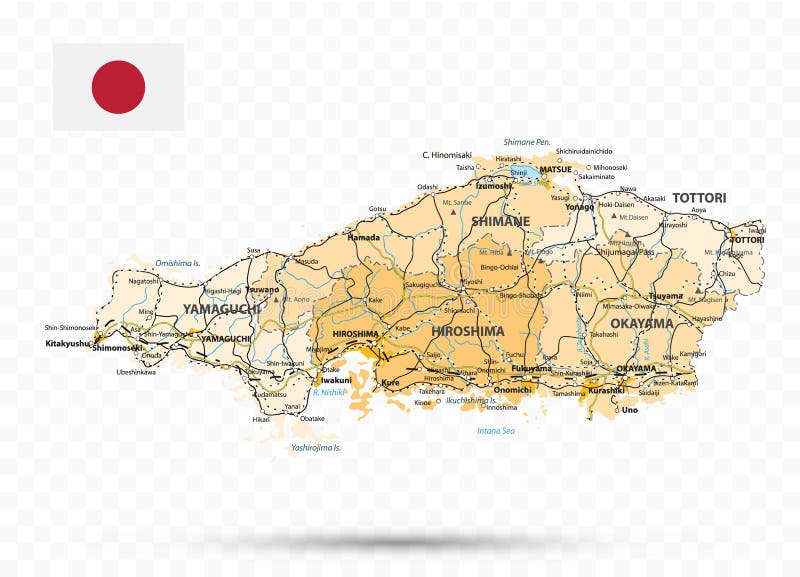 Chugoku Mountains Map
