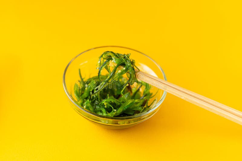 Chuka Salad In A Glass Plate With Chopsticks Stock Image Image Of Culture Nourishment 309340087