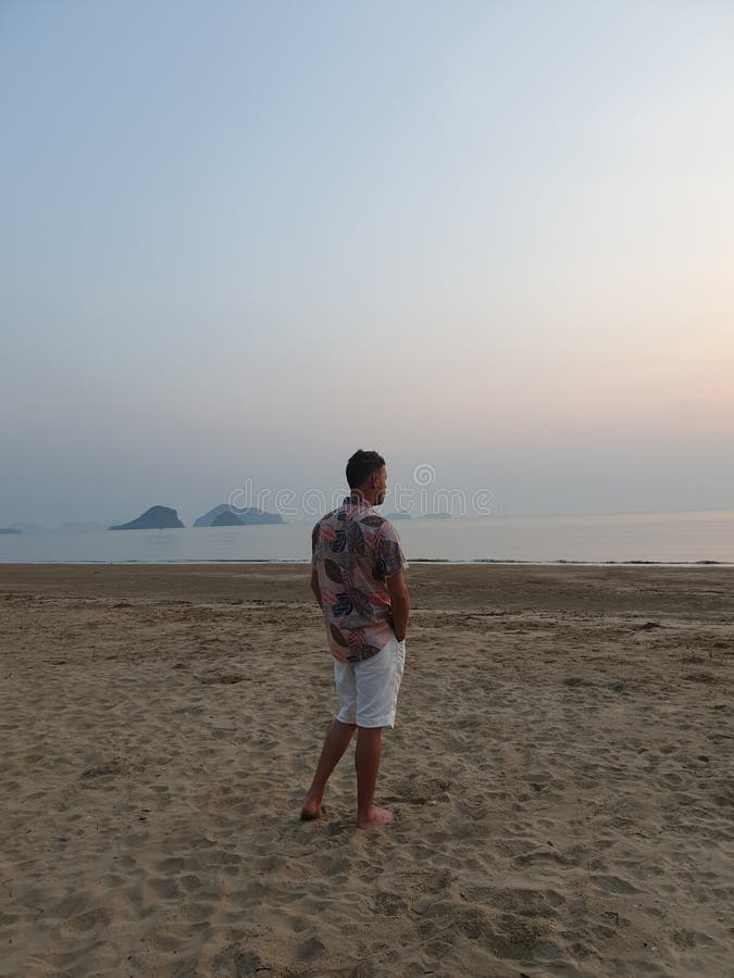 Chumphon Thailand, Guywatching Sunset on the Beach in Thailand, Men on ...
