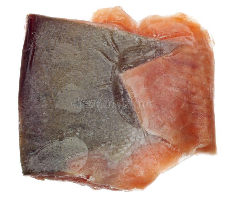 Chunk of Frozen Salmon Fish Stock Photo - Image of healthy, clipping ...