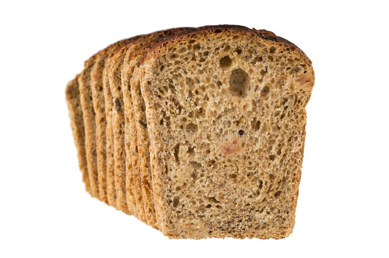 Chunk and Loaf of Bread with Raisin Cut by Slices Stock Photo - Image ...