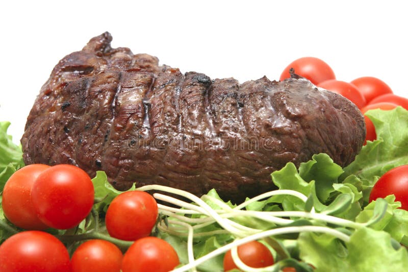 Chunk of Roast Meat and Vegetables Stock Image - Image of isolated ...