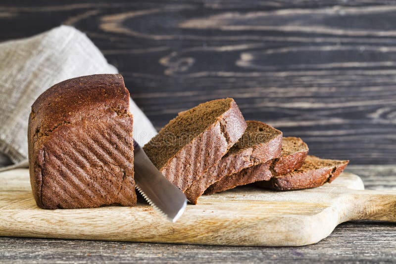 Chunks of dark bread stock photo. Image of fresh, breakfast - 223518484