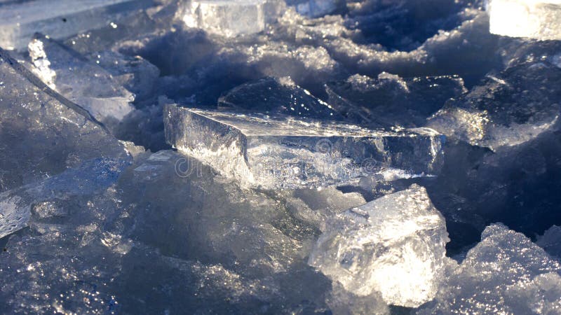 Chunks of Ice are Playing in the Sun Stock Image - Image of cracks ...