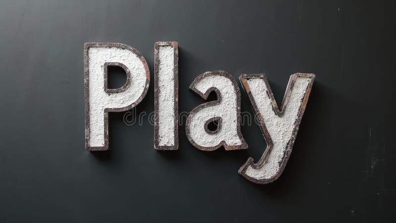 Chunky Play Lettering with Subtle Outline on Chalkboard Background ...