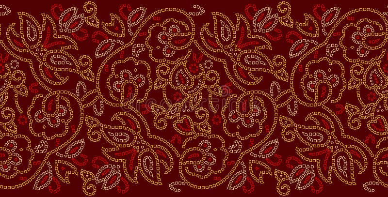 Chunri Pattern Border Textile Stock Illustration - Illustration of ...