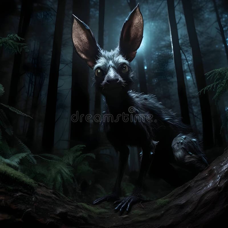 Chupacabra in Deep Forest Graphic Illustration Stock Illustration ...
