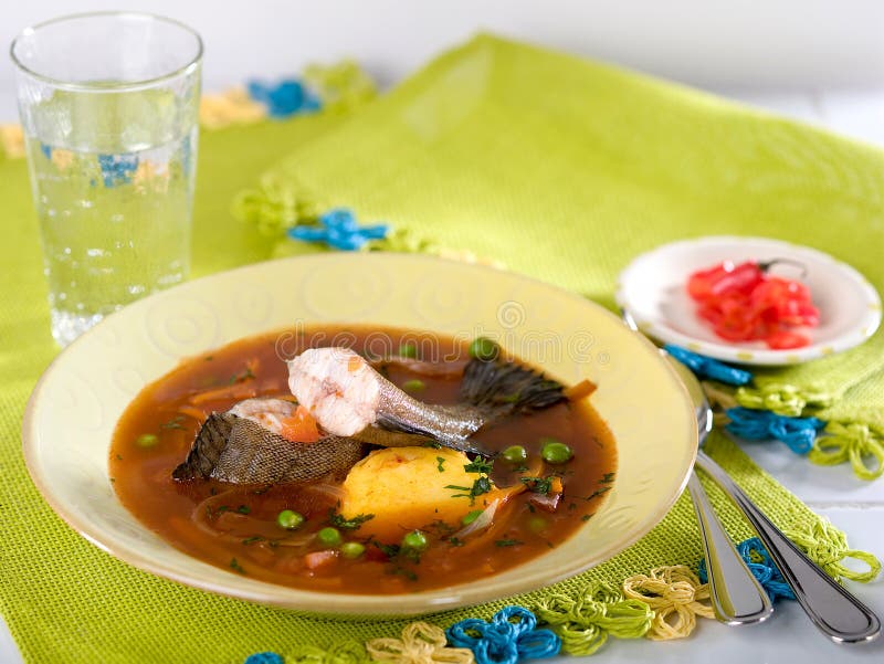 Chupin De Pescado, Una Sopa Peruana Tradicional Imagen de archivo ...