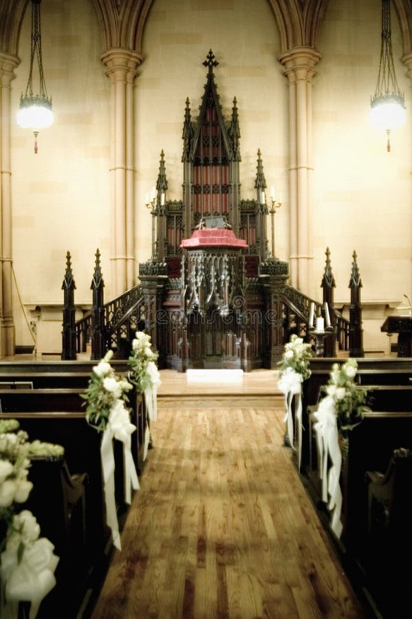 Large Vase of Wedding Flowers in a Church Stock Image - Image of ...