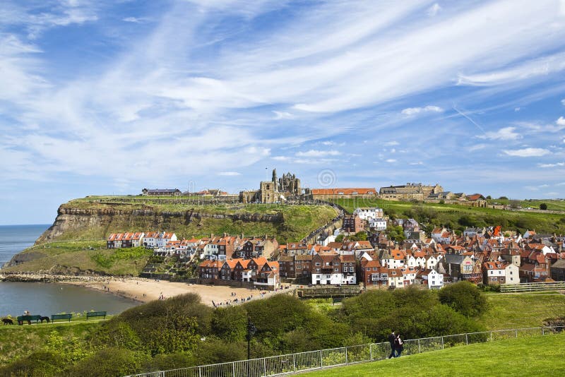 Church above whitby town stock image. Image of queuing - 63285653