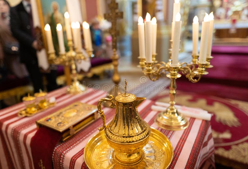 Church Accessories for the Priest`s Service are Made of Gold Stock ...