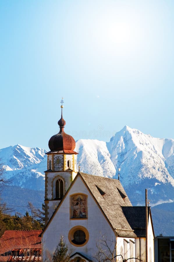Church in alpine scenery stock photo. Image of freeze - 7702970