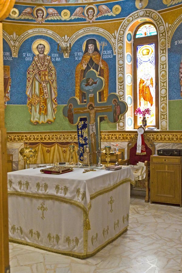 Church altar stock image. Image of bucharest, candles - 64037227