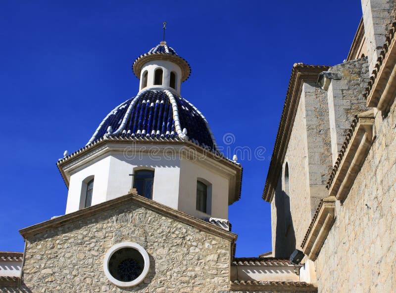 Church in Altea stock image. Image of tiles, dome, architecture - 29009797